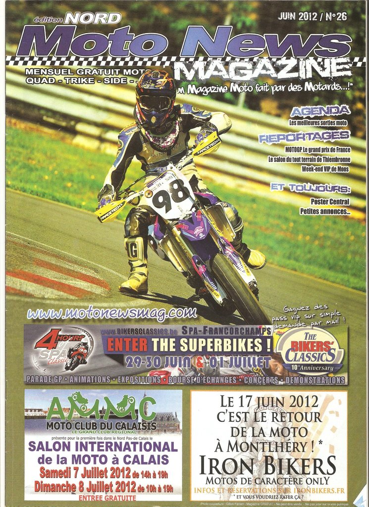 フランスの雑誌の表紙に Moto News Magazine : supermoto motard : SHINYO MAG / シンヨ マグ