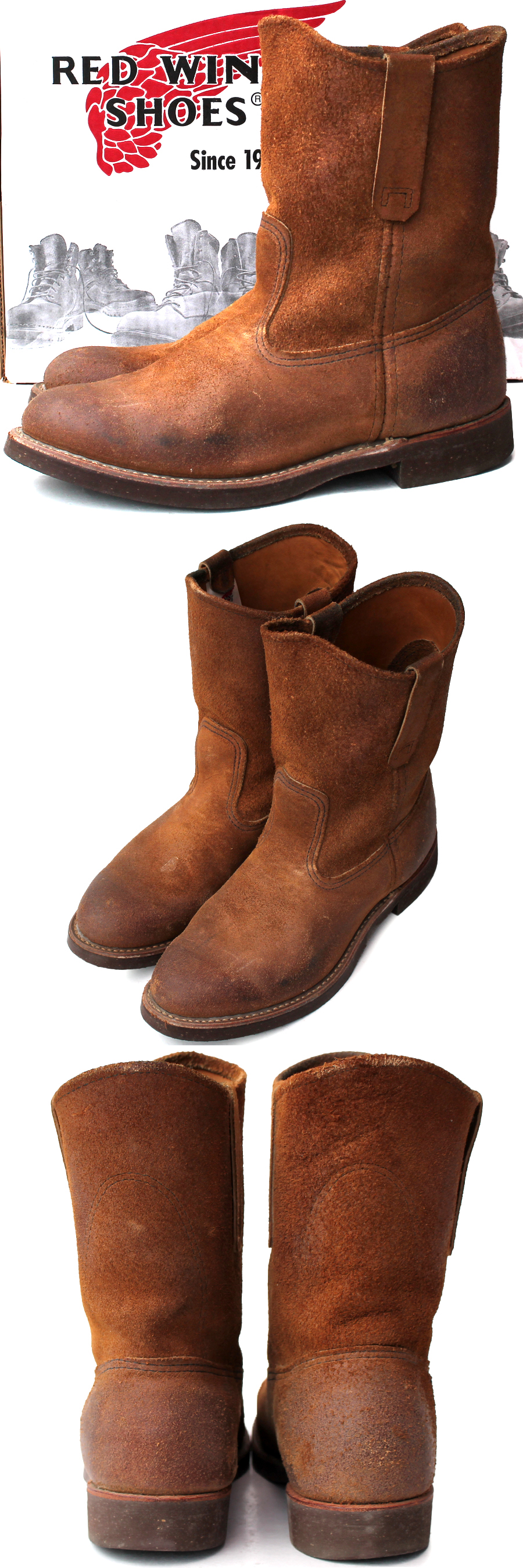 【やや傷や汚れあり】箱付★Red Wing SHOES レッドウィング★ペコスブーツ US7E＝25 8188 ホーソーンミュールスキナー ...