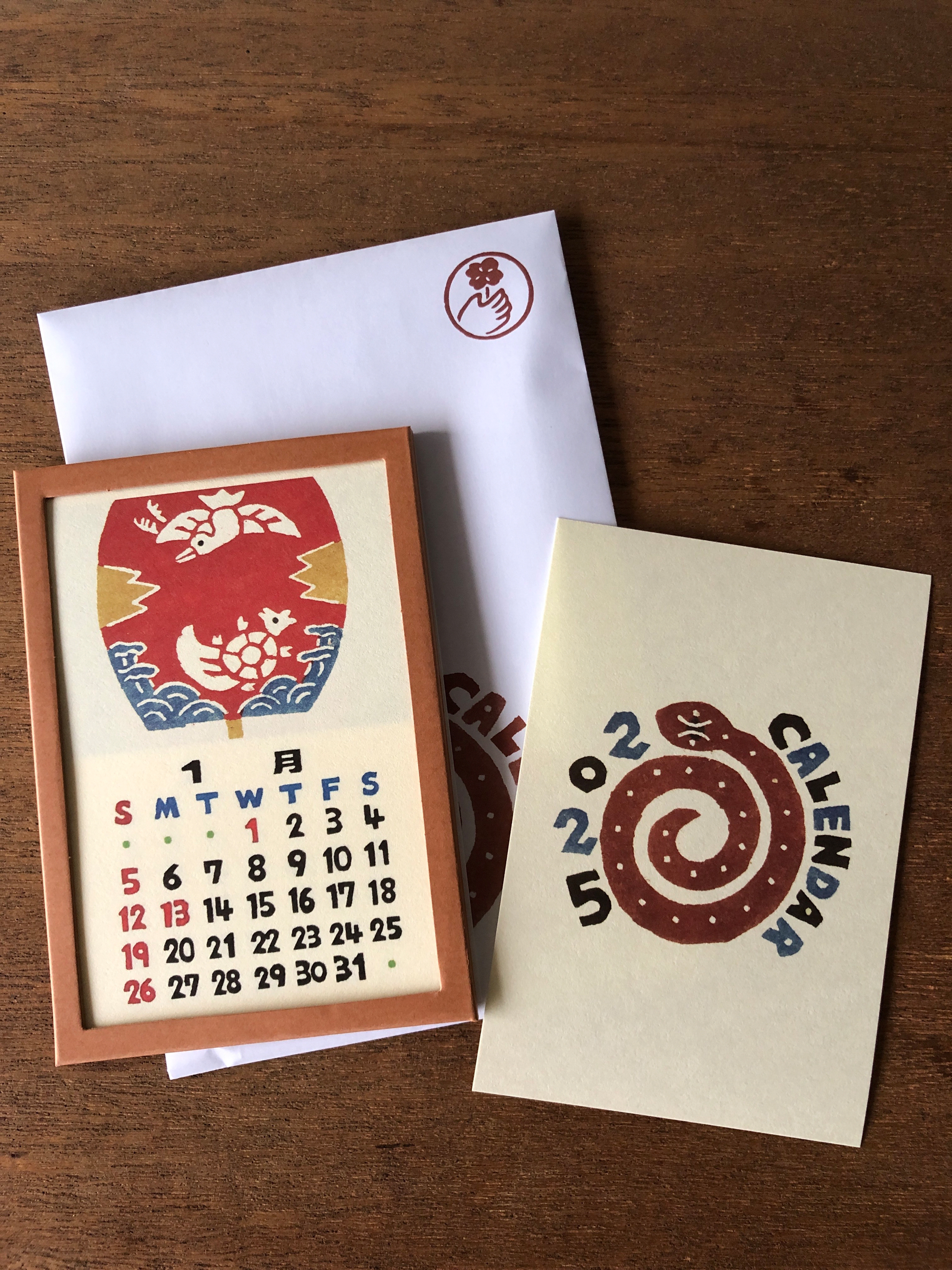 Desk calendar printed with Koichi Odanaka's stencil dyeing on the ...