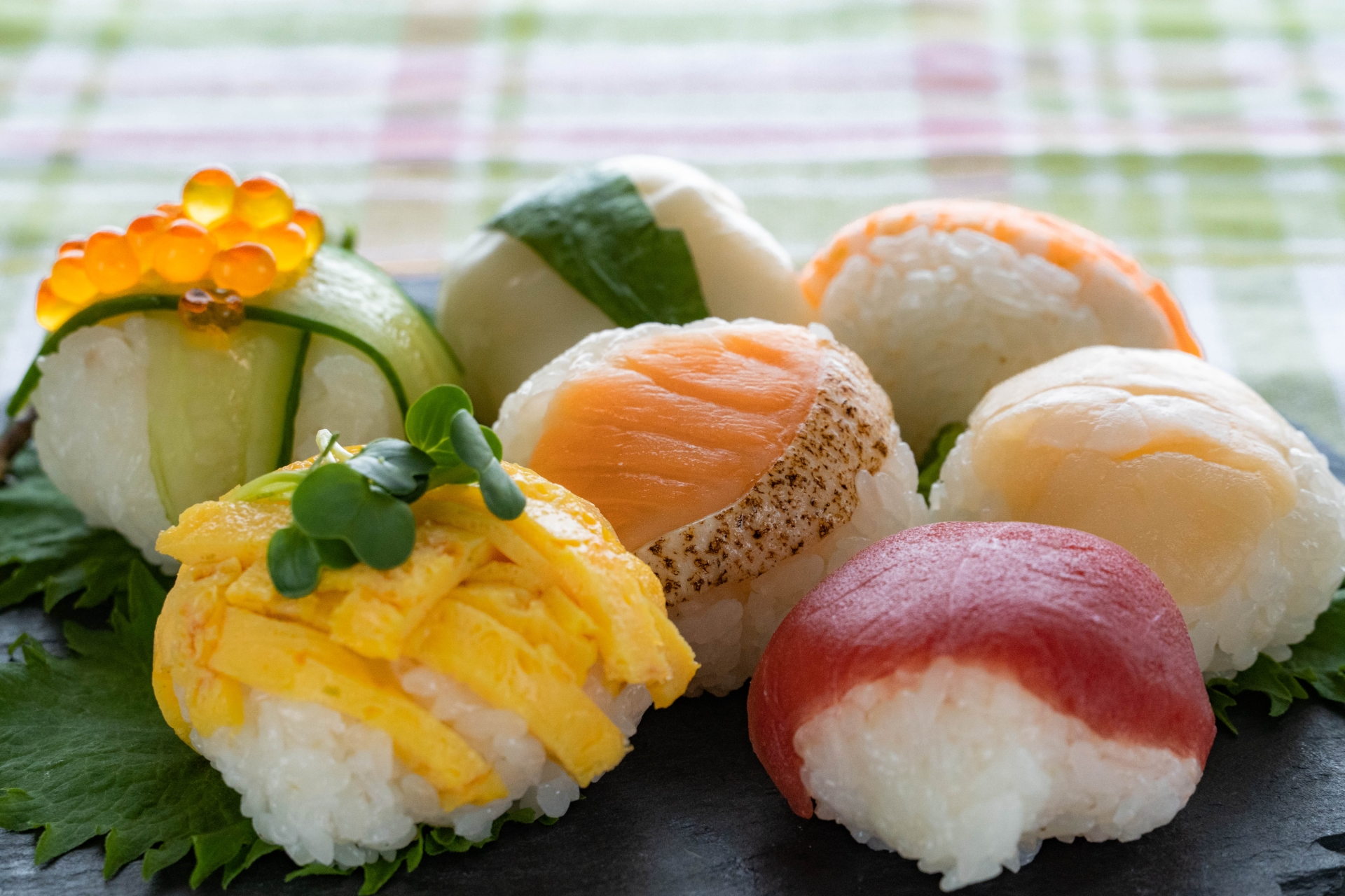 Temari-zushi is a fancy, bite-sized sushi often eaten on Tanabata or ...