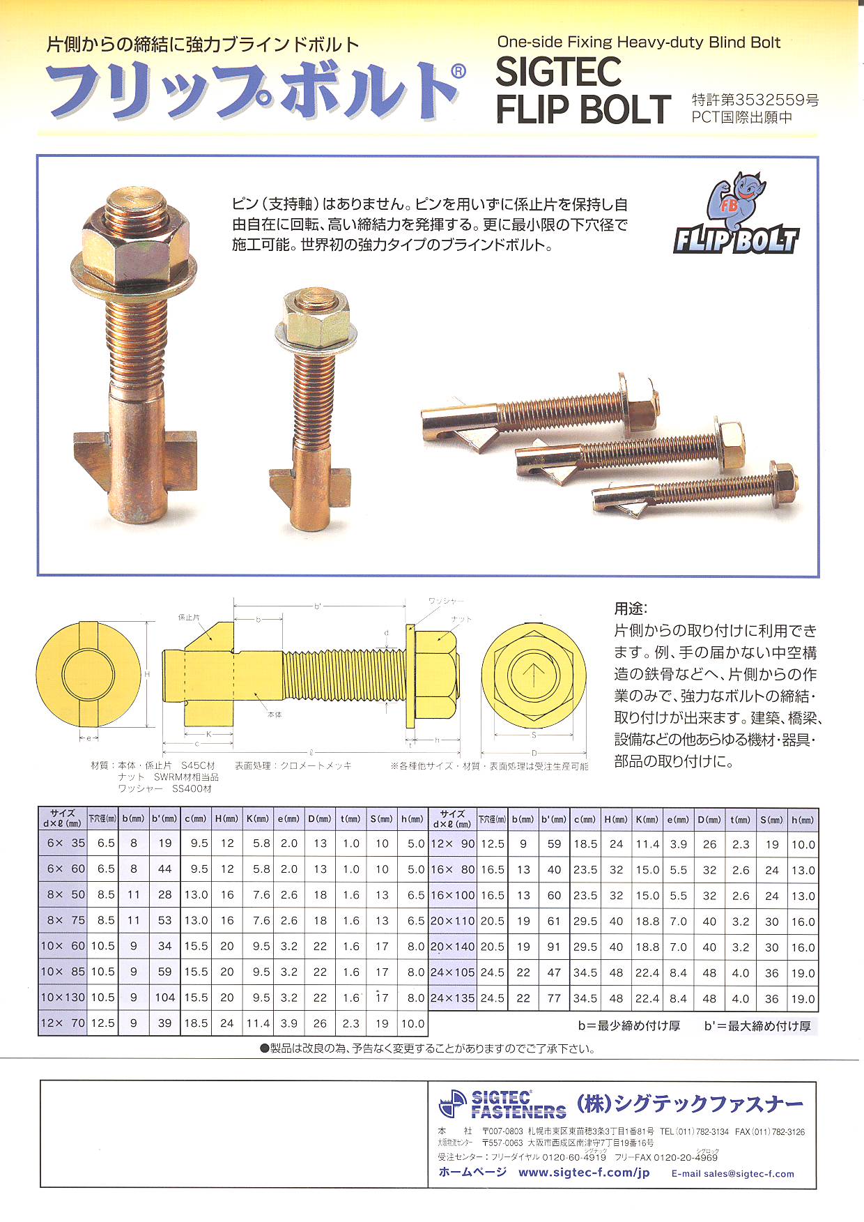 つなぐ＆とめる 締結部品の企画製造 シグテックファスナー : フリップボルト - livedoor Blog（ブログ）