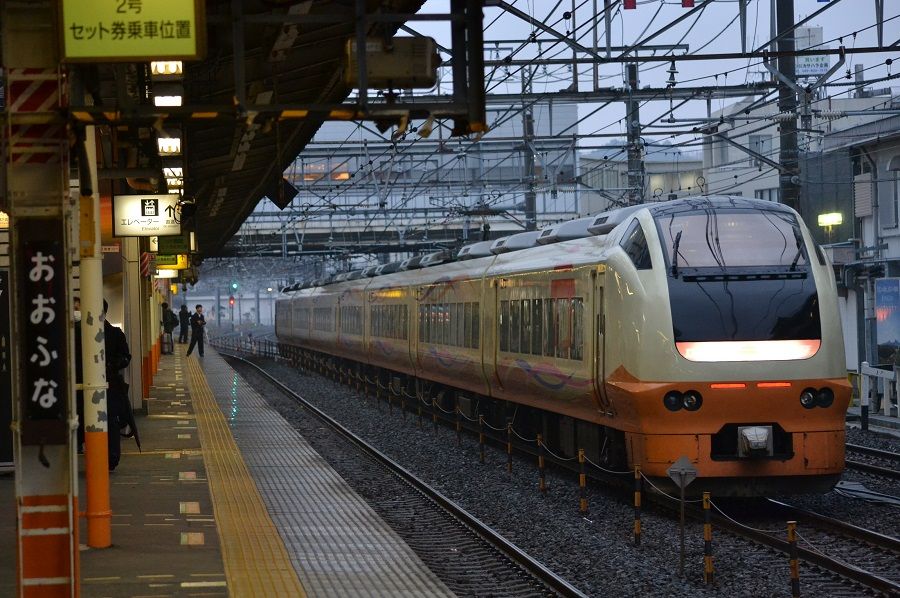 E653系伊東臨とサンライズ＠大船 : moon express