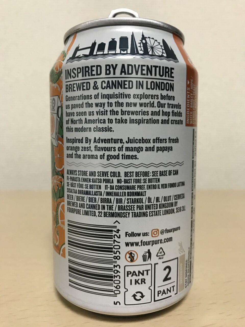 Juicebox, Citrus IPA, Fourpure Brewing Company / ジュースボックス シトラスIPA フォー ...