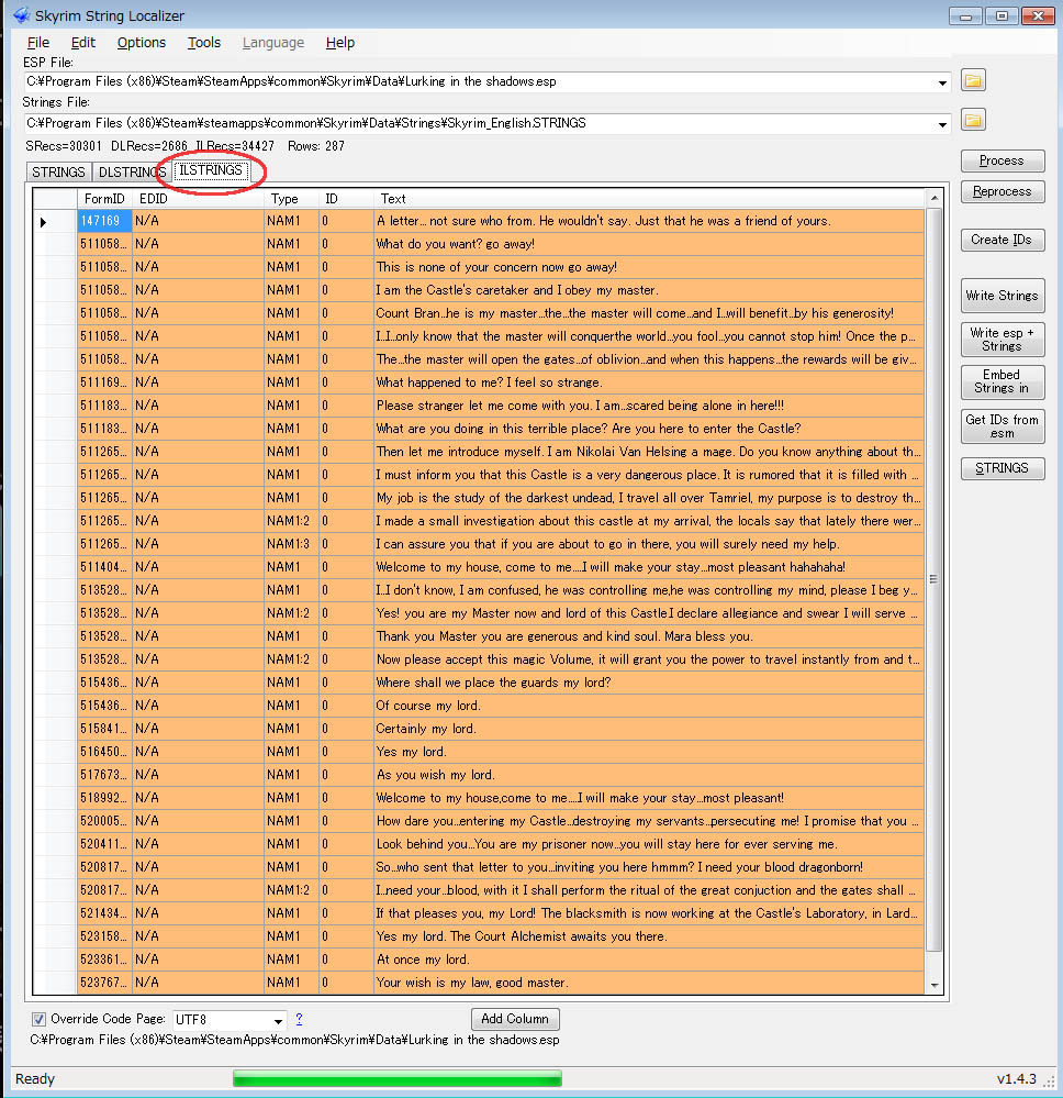 Skyrim Strings Localizerをのぞいてみる : Skyrim 脳筋墓場