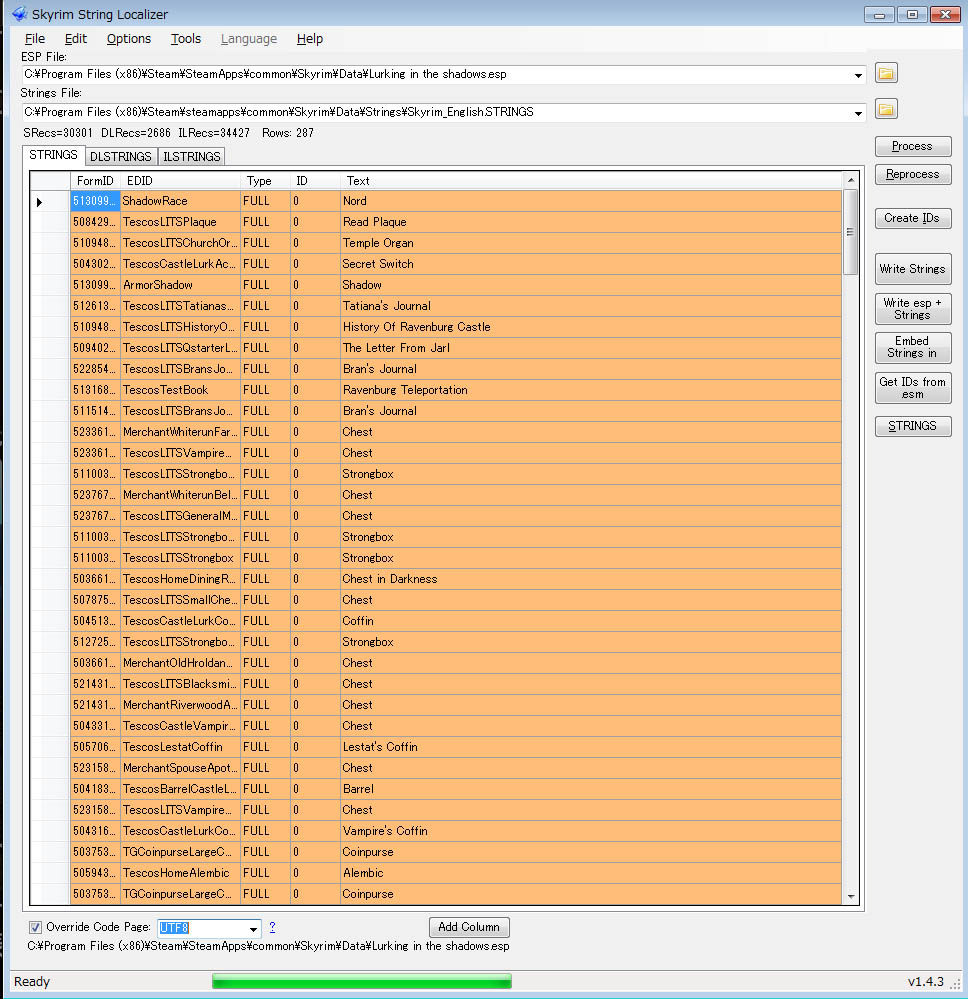 Skyrim Strings Localizerをのぞいてみる : Skyrim 脳筋墓場