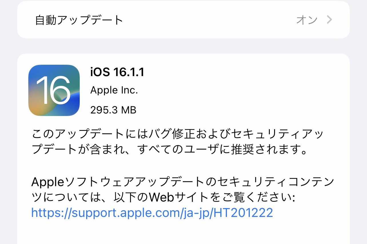 AppleがiPhoneやiPadなど向け最新プラットフォーム「iOS 16.1.1」や「iPadOS 16.1.1」を提供開始 ...