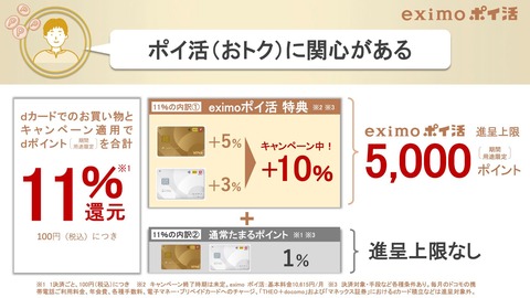 NTTドコモが「ポイ活プラン」の第2弾「eximo ポイ活」を8月1日提供開始！月額1万615円のギガ無制限プランで割引＆ポイント還元で実質月額2728円に - S-MAX