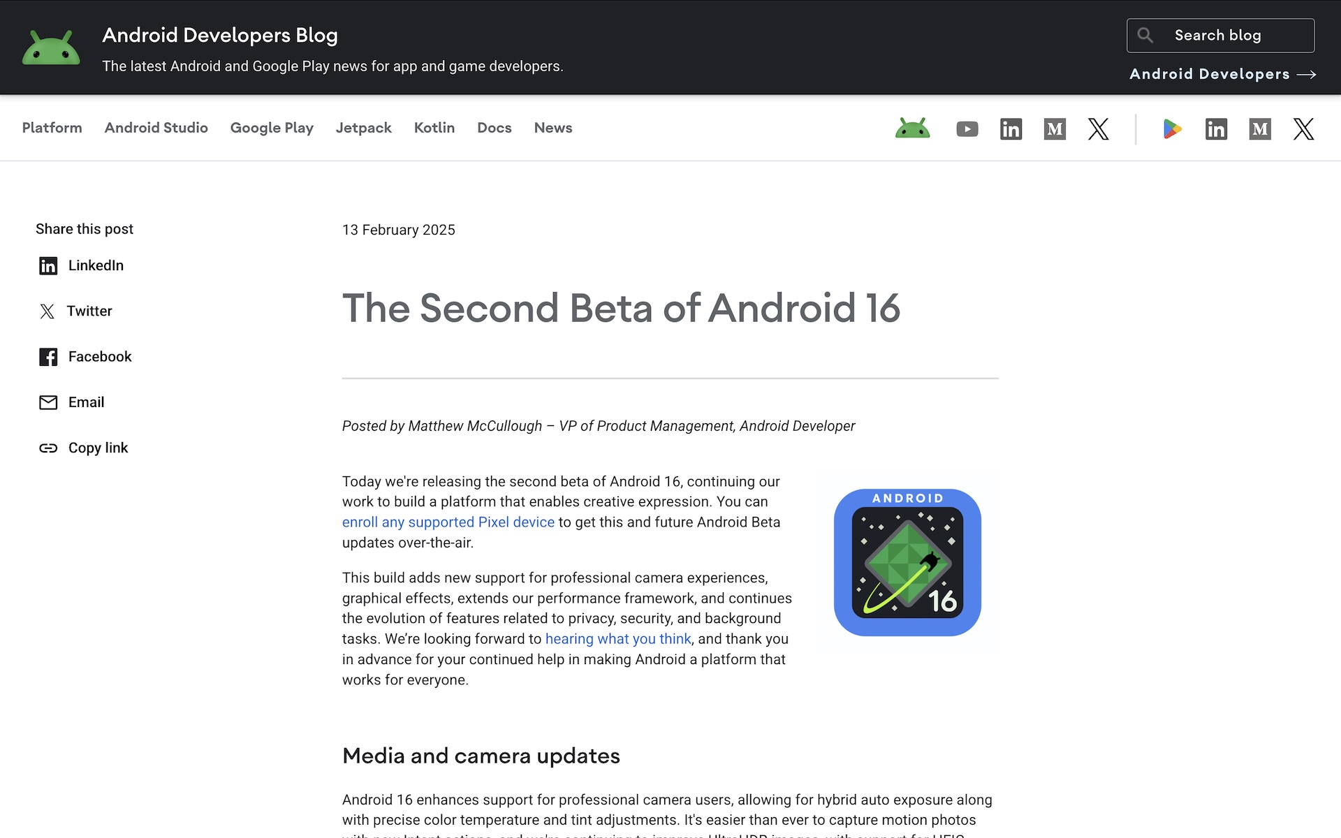 Google、スマホなど向け次期OS「Android 16」のベータ版第2弾を公開！Pixel 6以降やPixel Tabletでソフトウェア ...