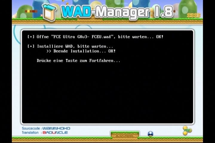 PSP初心者改造ブログ : Wiiのwadインストール「Wad Manager 1.8 Unofficial」