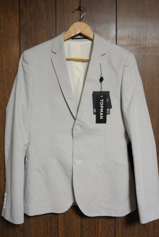 OFF WHITE STRIPED SKINNY BLAZER : Square.