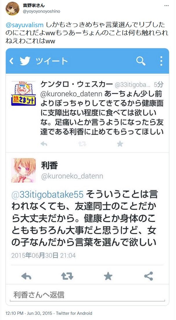 【まとめ】ちえりにリプ送ったらお前間違ってるよって怒られたhttps://twitter.com/chieri_k_sub/status ...