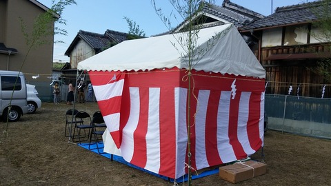 地鎮祭 会場設営・手配 ストラクション : 京都府 京田辺市宮津 にて地鎮祭！