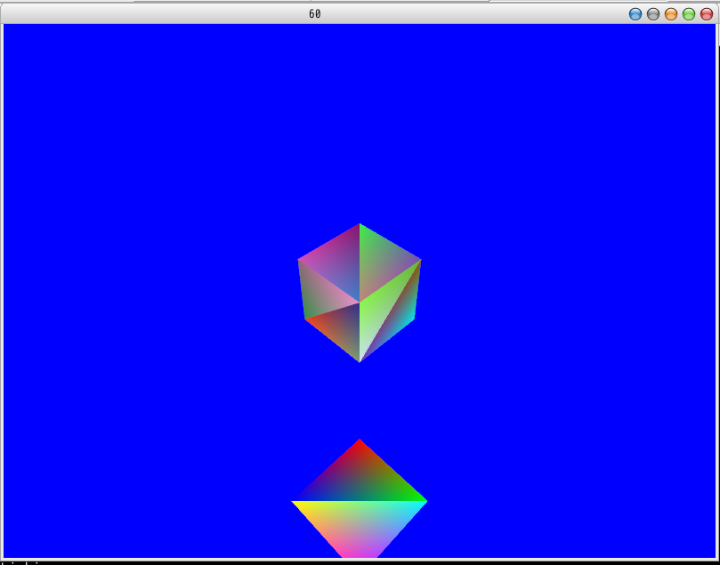 電子工作notepad : OpenGL 立方体 fps表示
