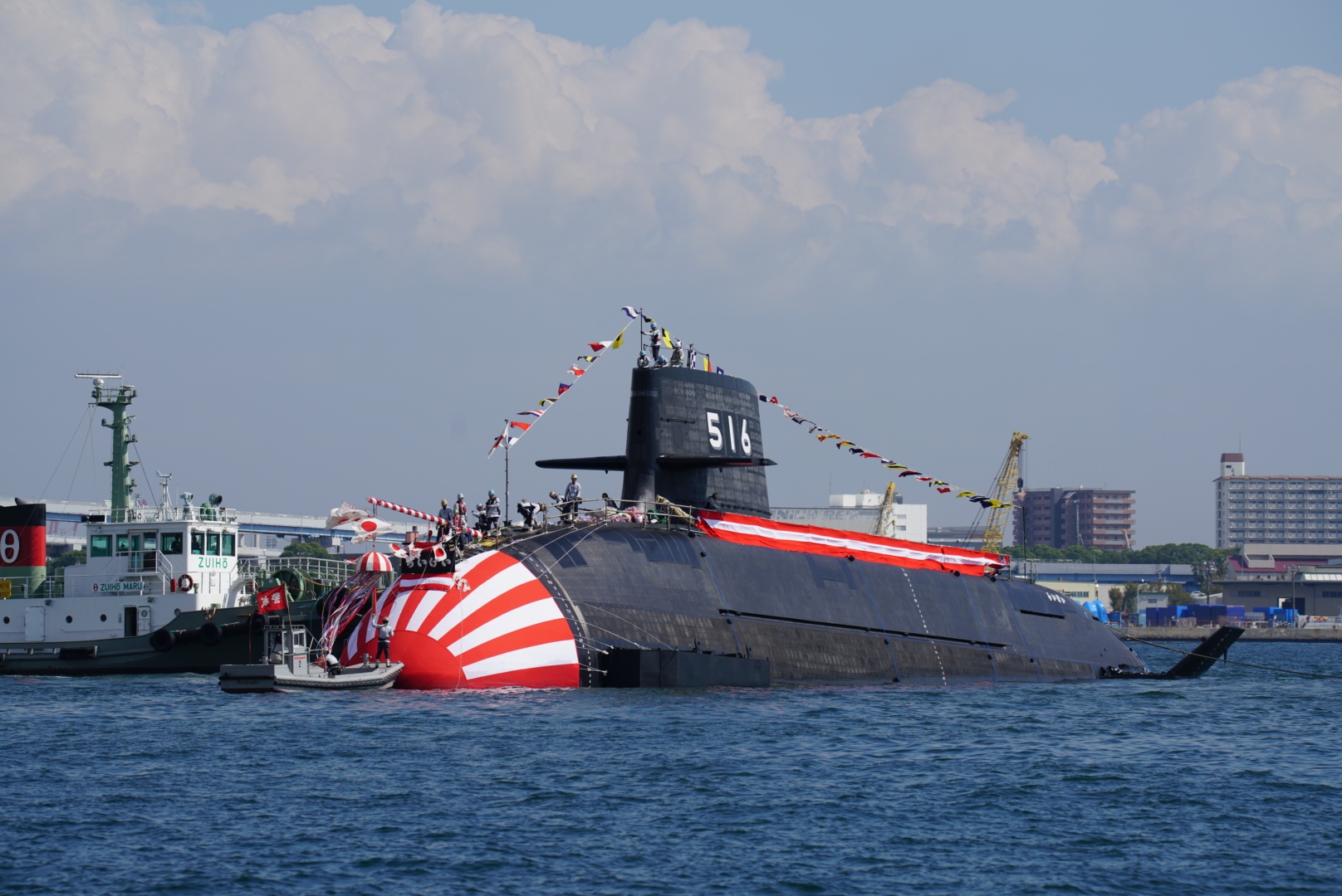 潜水艦「らいげい」川崎重工業神戸造船所進水⑤ 2023/10/17 : す 潜水艦「らいげい」川崎重工業神戸造船所進水⑤ 2023/10/17 : す