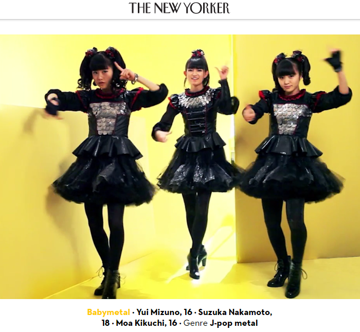 フォロワー600万越え『THE NEW YORKER』に動画で紹介される : BABYMETALの使徒