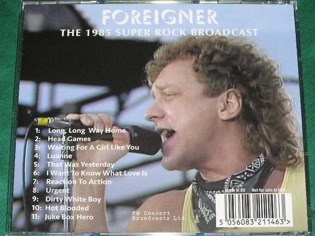 ☆80年代洋楽を中心に私の中の1枚☆2013☆FOREIGNER/THE 1985 SUPER ROCK BROADCAST : 80's洋楽 ...