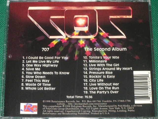 ☆80年代洋楽を中心に私の中の1枚☆707☆707/st + THE SECOND ALBUM : 80's洋楽を中心に私の中の1枚