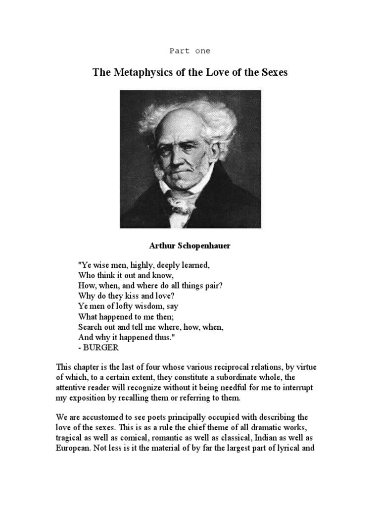 The metaphysics of sexual love Arthur Schopenhauer : tableau_in_mind Ⅳ