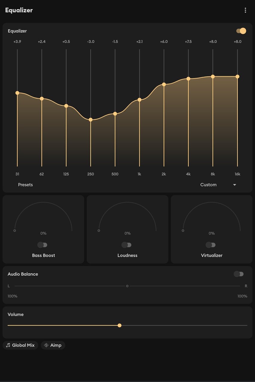 Android始めました : [アプリ] Flat Equalizer（イコライザー）の設定