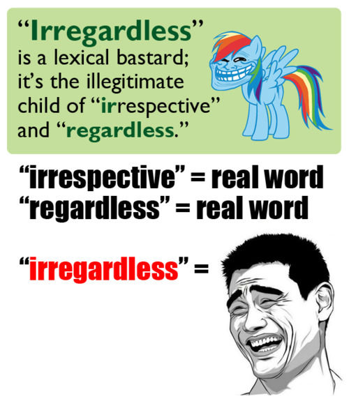 本日の表現：“irregardless” : Vocabulary Building Blog