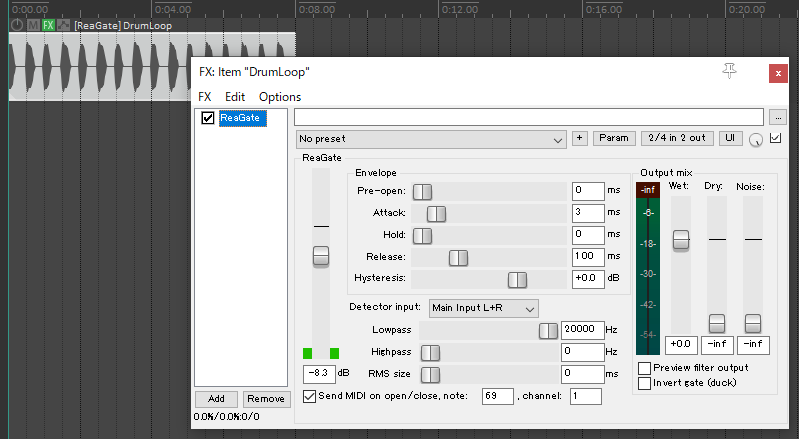 REAPERで音声をMIDIに変換 (1) ドラムループサンプルのMIDI化 : ペロリーパー | PeloREAPER