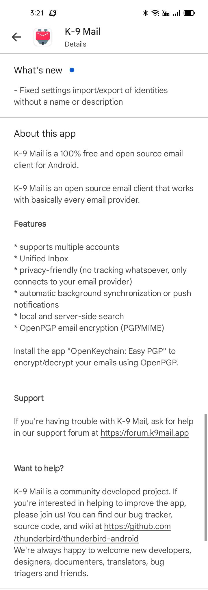 アンドロイド用のメールアプリ、K-9 Mailをインストールする。 : タイで思う。