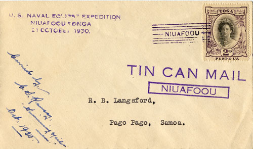 Tonga Tin Can Mail History (1882-1983)