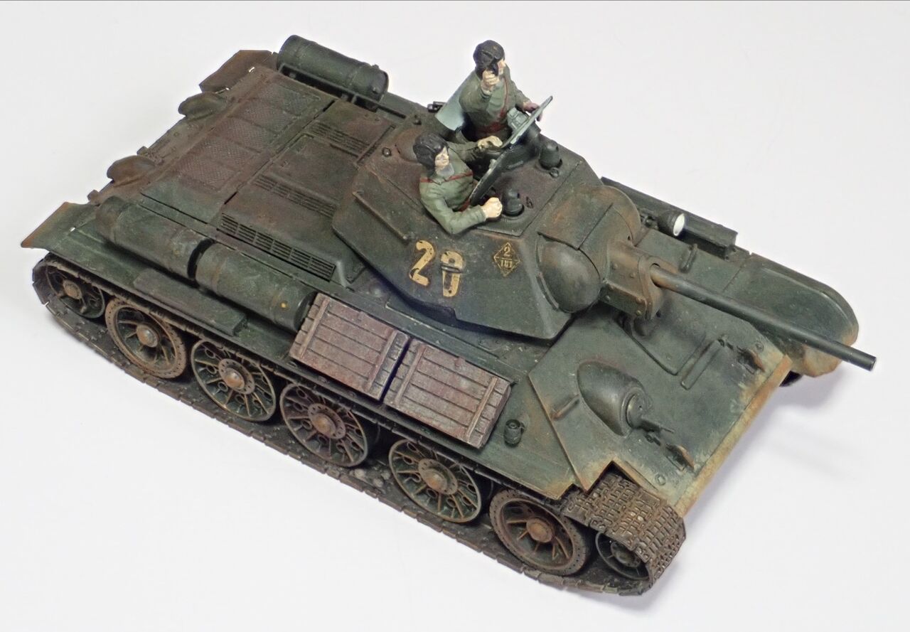 T.M.のプラモMUSEUM : ︎48年前に製作したT-34/761943年型をPT-34としてレストア中