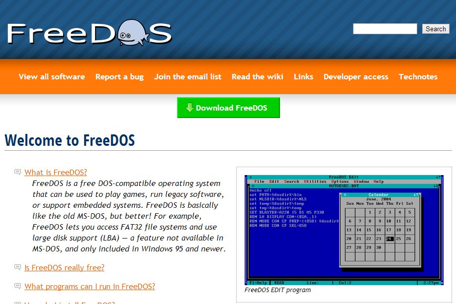 マイナーOSに触れる～何に使おうFreeDOS Part1～ : とあるSEの備忘録