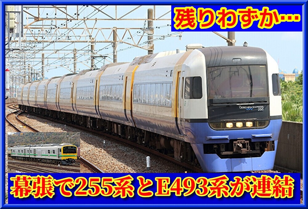 【連結訓練】房総特急255系Be-03編成とE493系が連結 : 湘南色の部屋（Shonan-color train）