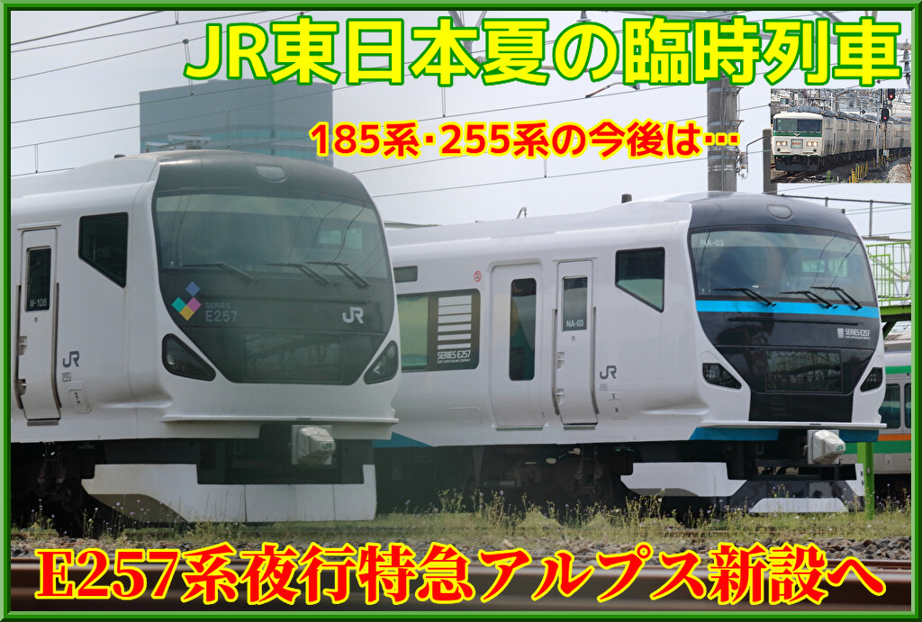 E257系夜行特急アルプス号新設！･185系･255系運行日など【JR東日本 夏季臨時列車2024】 : 湘南色の部屋（Shonan-color train）