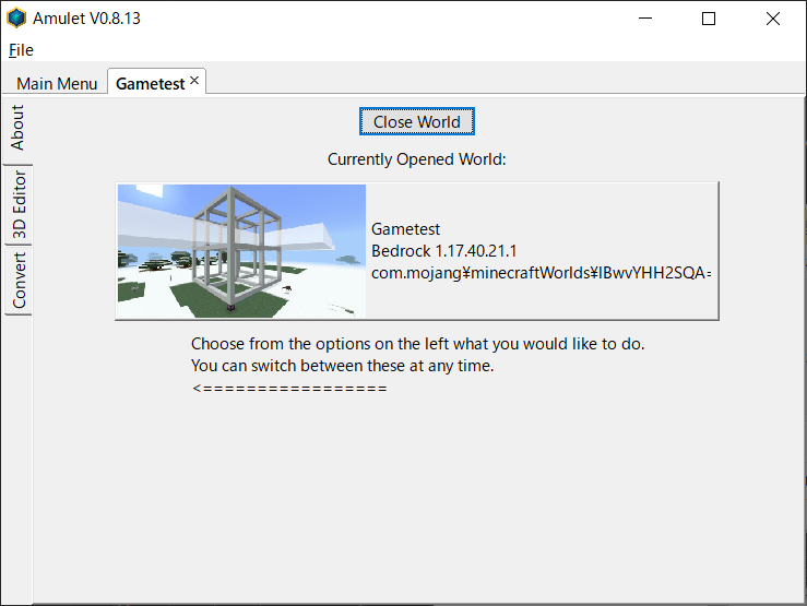 Amuletを使ってワールドを編集する | とかさんのブログ