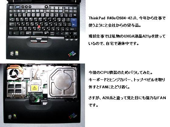 ThinkPad R40e(2684-42J)の内部 : 言いたい放題！(T’s works)
