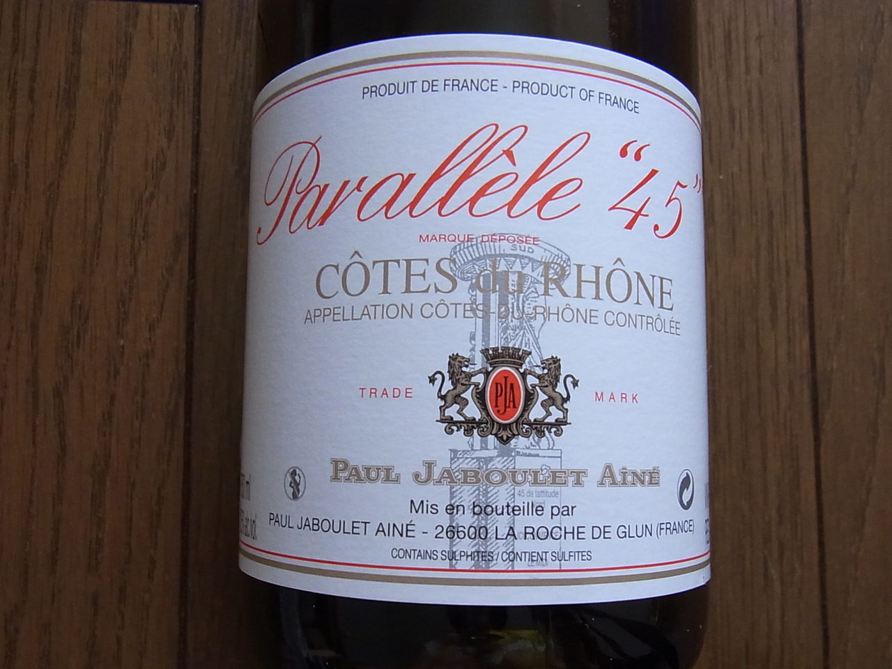Parallele "45" COTES du RHONE Paul Jaboulet Aine : 忠犬コロ子のグルメ日記