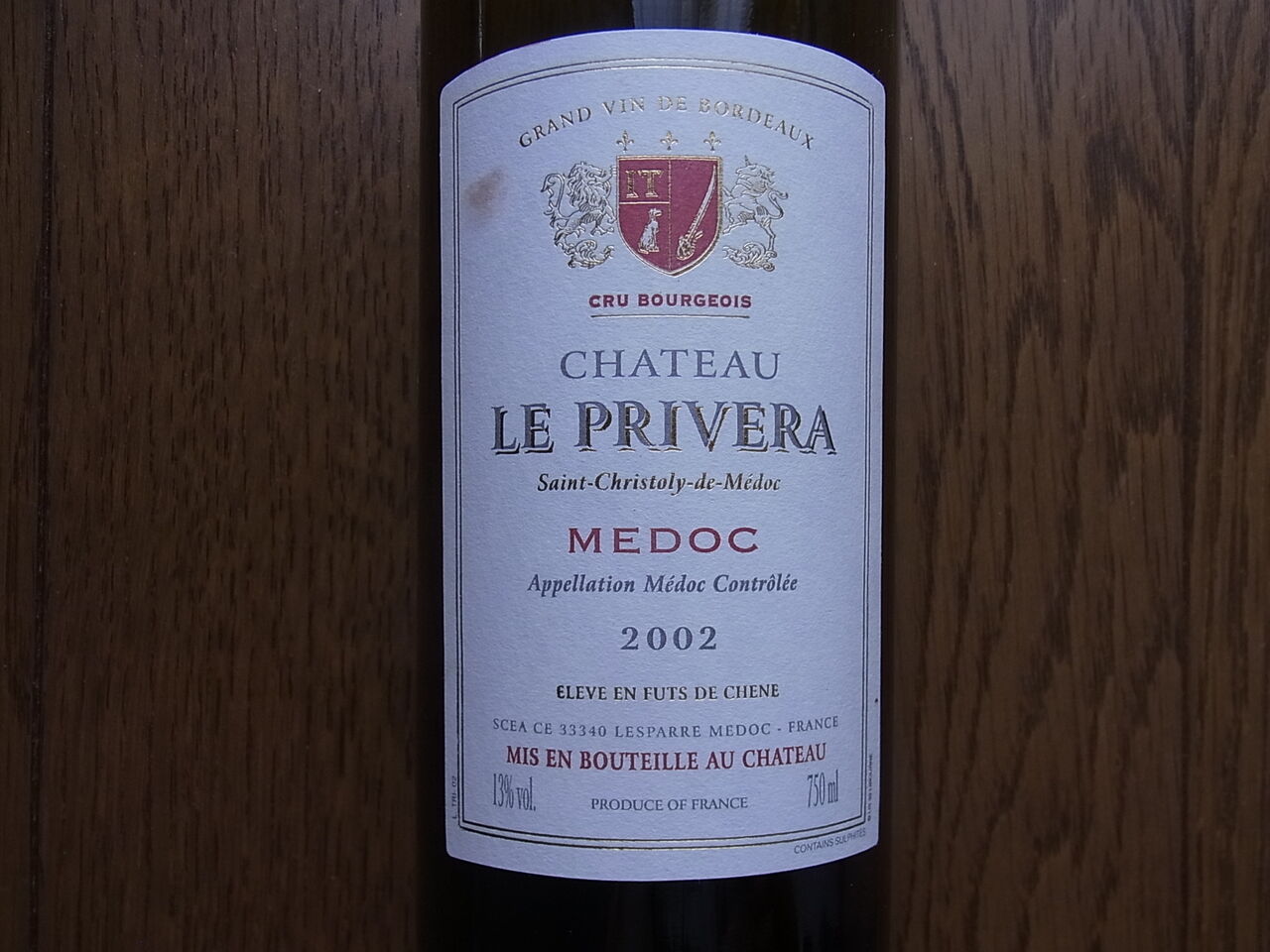 CHATEAU PRIVER MEDOC 2002 Rogue : 忠犬コロ子のグルメ日記