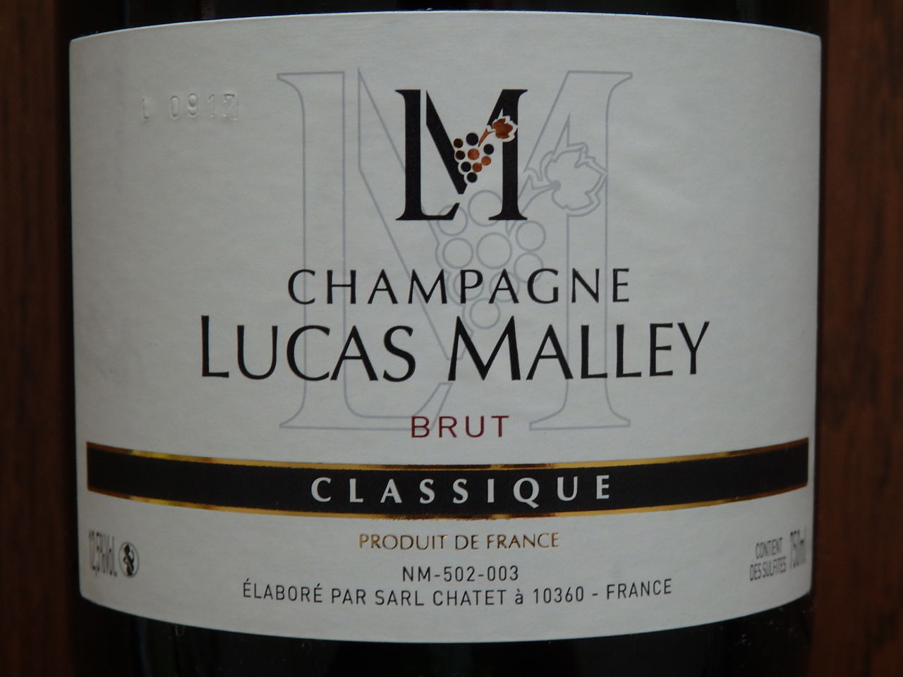 CHAMPAGNE LUCAS MALLEY BRUT : 忠犬コロ子のグルメ日記