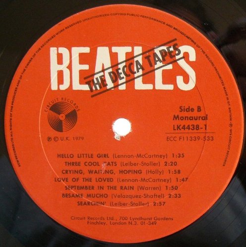 The Decca Tapes （Unknown Fake Copy, DecT19) : "Beatles Bootleg True ...