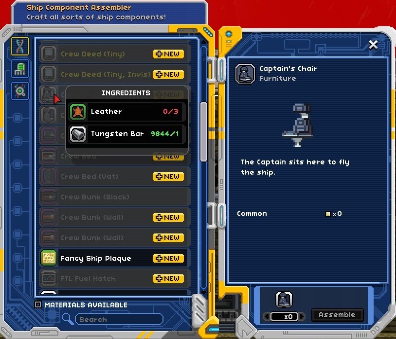 BYOS船の仕様,設備/Starbound FU (Frackin' Universe) : tukimiのblog