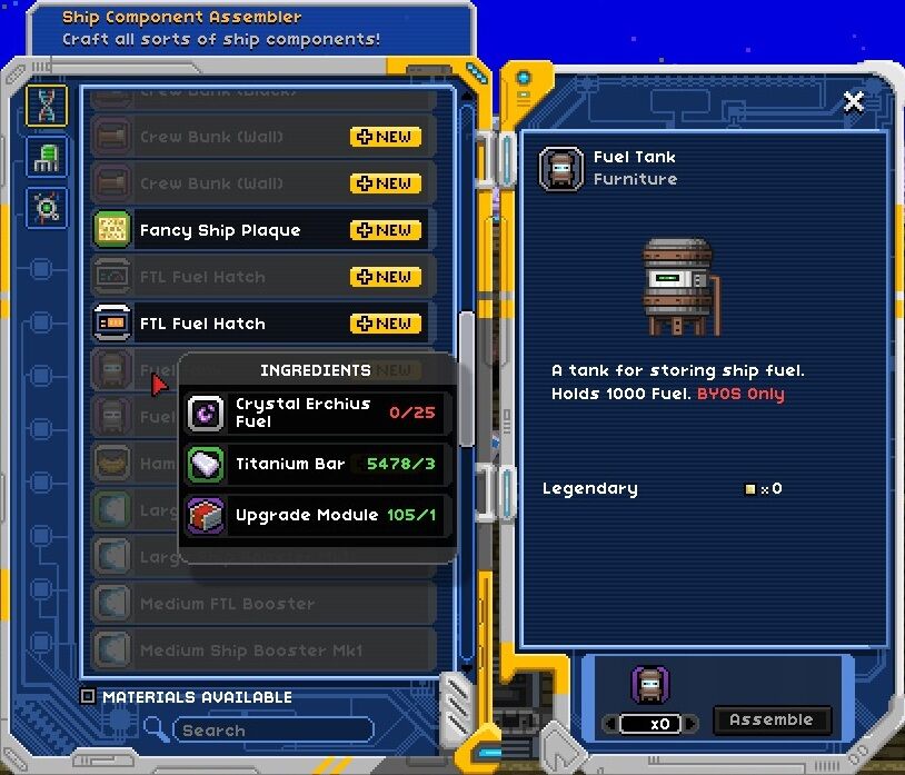 BYOS船の仕様,設備/Starbound FU (Frackin' Universe) : tukimiのblog