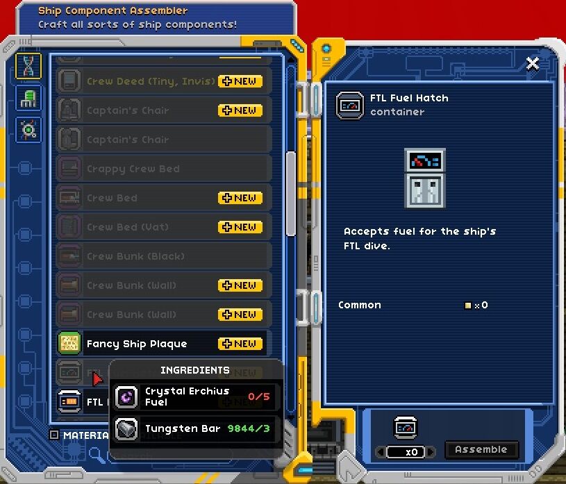 BYOS船の仕様,設備/Starbound FU (Frackin' Universe) : tukimiのblog