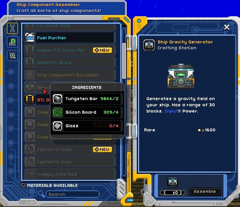 BYOS船の仕様,設備/Starbound FU (Frackin' Universe) : tukimiのblog