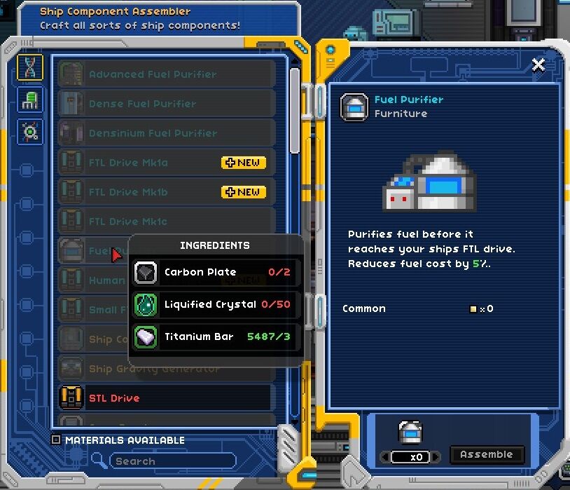 BYOS船の仕様,設備/Starbound FU (Frackin' Universe) : tukimiのblog