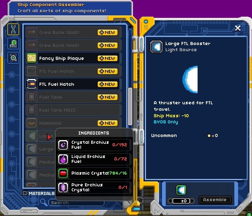 BYOS船の仕様,設備/Starbound FU (Frackin' Universe) : tukimiのblog