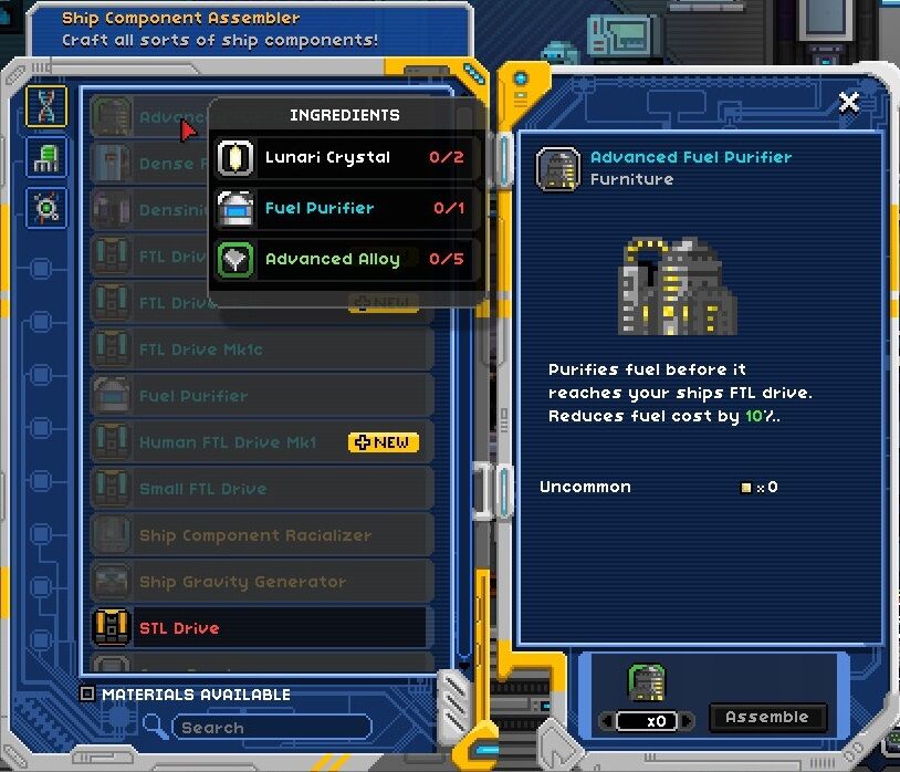 BYOS船の仕様,設備/Starbound FU (Frackin' Universe) : tukimiのblog