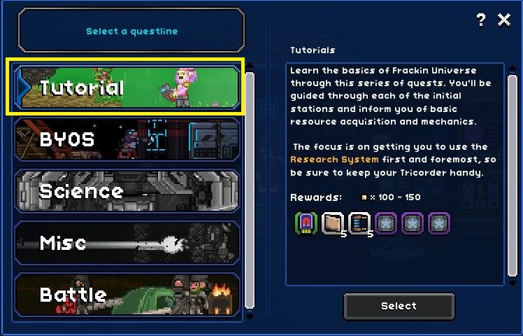 Tricorderクエスト-Tutorial-/Starbound FU(Frackin' Universe) : tukimiのblog