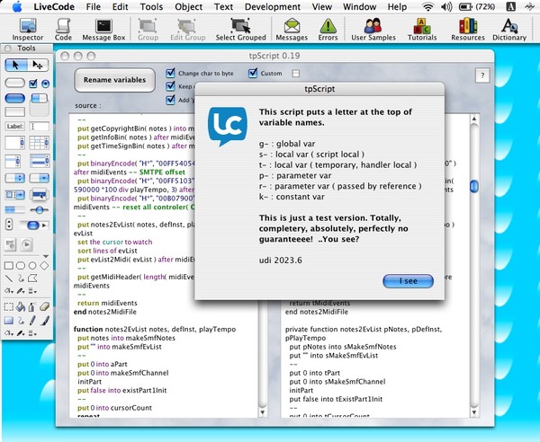 変数名の規則3 -livecode : udi's blog