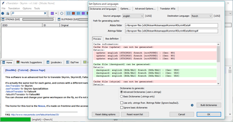 xTranslator の導入とキャッシュ辞書作成 : MOD de 日々邁進Skyrim
