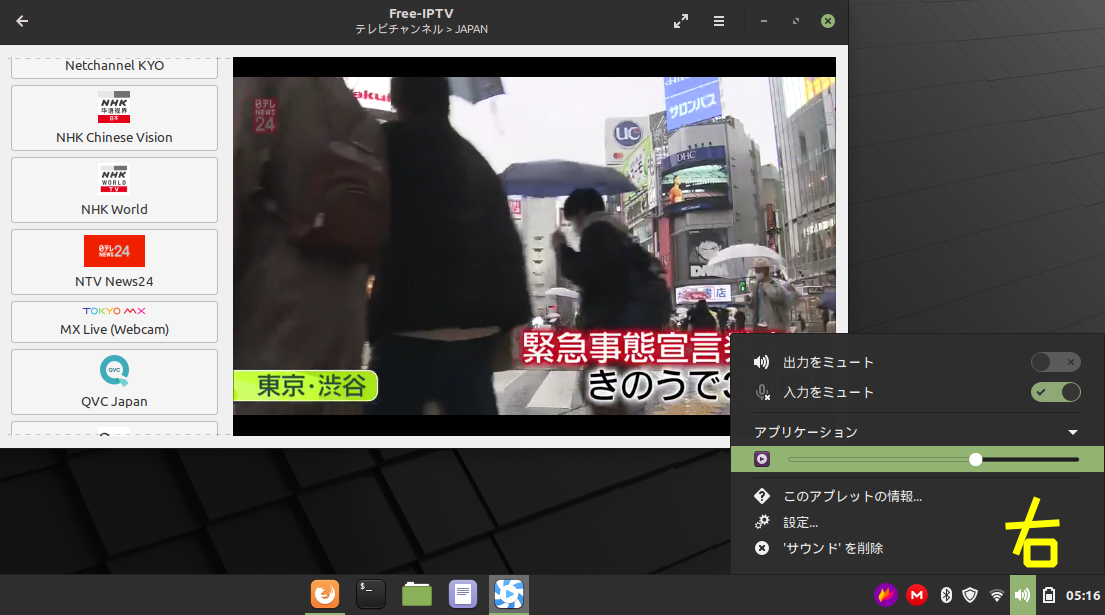 Linux Mint のIPテレビ アプリ､Hypnotix Beta版 : ご年配Linux