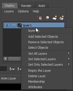 [MAYA]Display Layer Editorを使ってみる : ツールのボタンぜんぶ押す