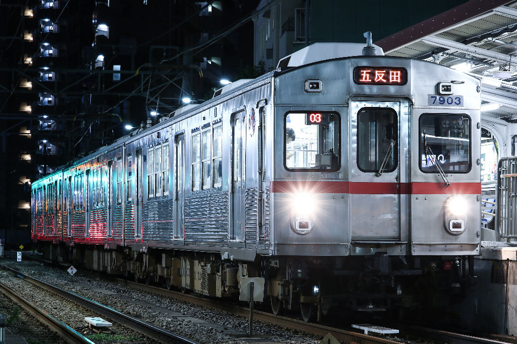 2018/08/16 夜の池上線 : 線路際の常連客